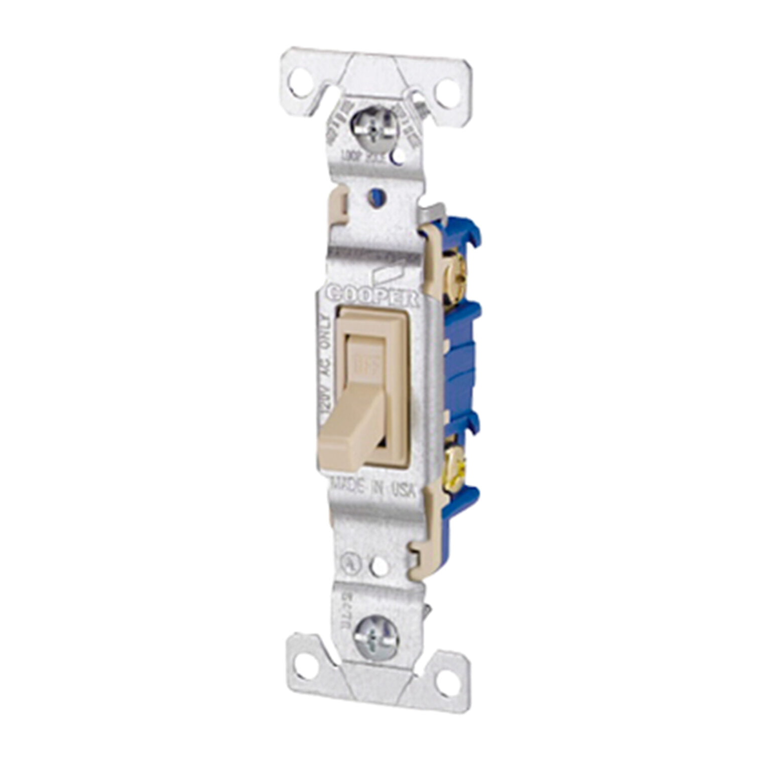 INTERRUPTOR UNIPOLAR SIMPLE DE PALANCA 15A 120V MARFIL