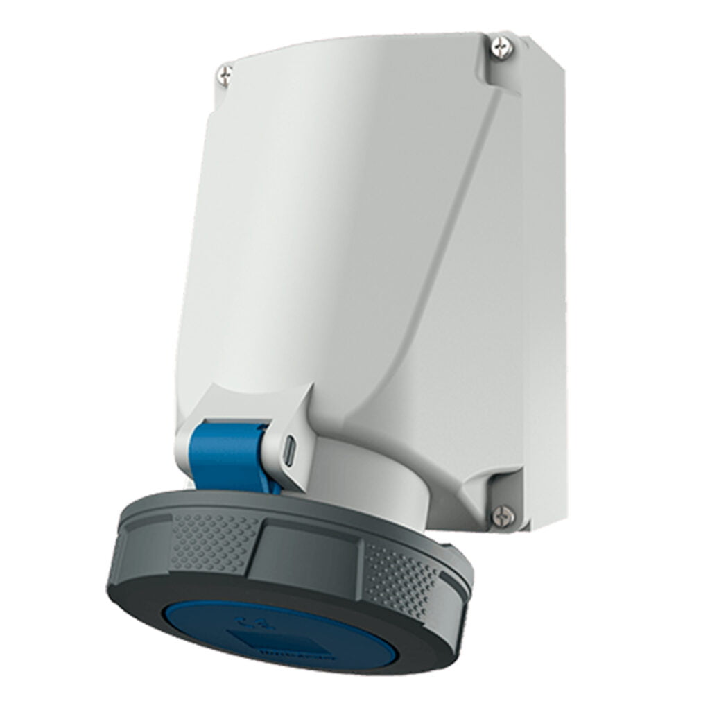 TOMA VISIBLE 63AMP 3P+T 250V AZUL 9H IP67