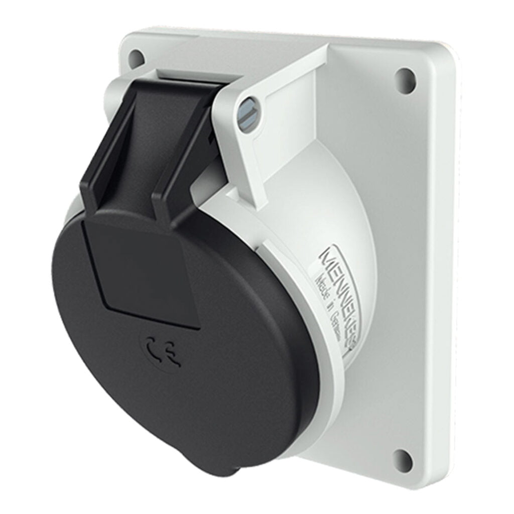 TOMA EMPOTRABLE INDUSTRIAL TRIFASICO (3P+T) 32AMP 500V NEGRO IP44 MENNEKES