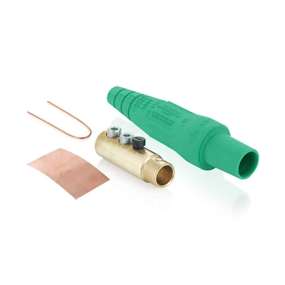 CONECTOR (HEMBRA) C/2 PERNOS 400A 600V T/CAM LOCK (CAM TYPE) VERDE LEVITON
