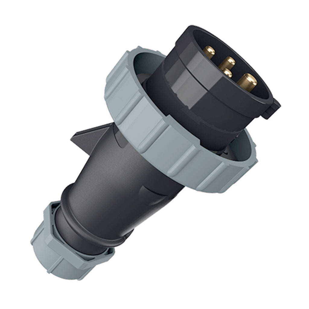 ENCHUFE INDUSTRIAL TRIFASICO (3P+T) 16AMP 500V NEGRO IP67 MENNEKES