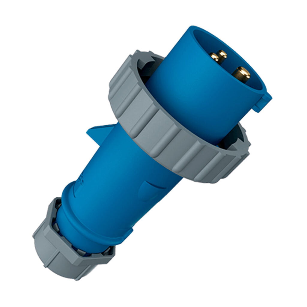 ENCHUFE INDUSTRIAL MONOFASICO (2P+T) 32AMP 250V AZUL IP67 MENNEKES