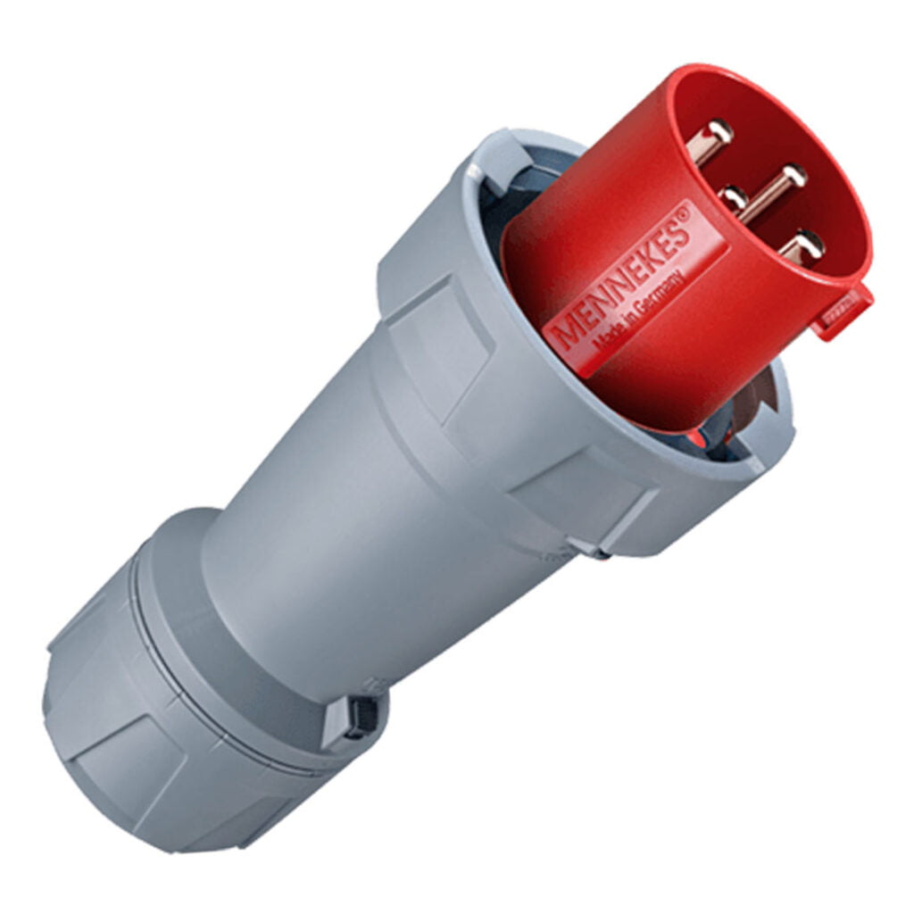 ENCHUFE INDUSTRIAL TRIFASICO (3P+T) 125AMP 415V ROJO IP67 MENNEKES