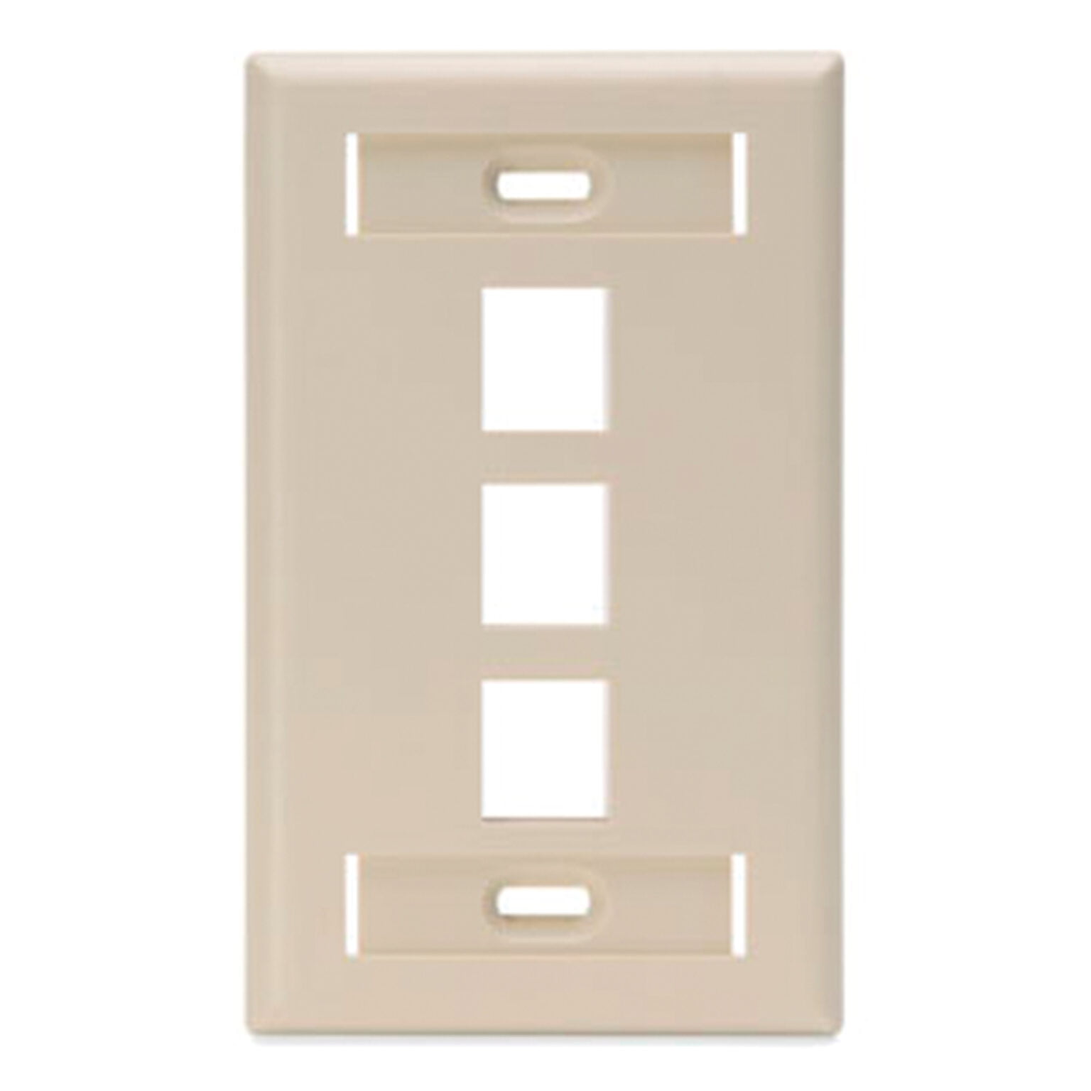 FACE PLATE (PLACA) C/IDENTIF 3 PUERTOS MARFIL