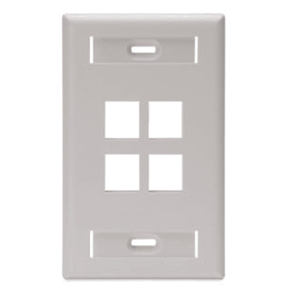 FACE PLATE (PLACA) C/IDENTIF 4 PUERTOS BLANCO