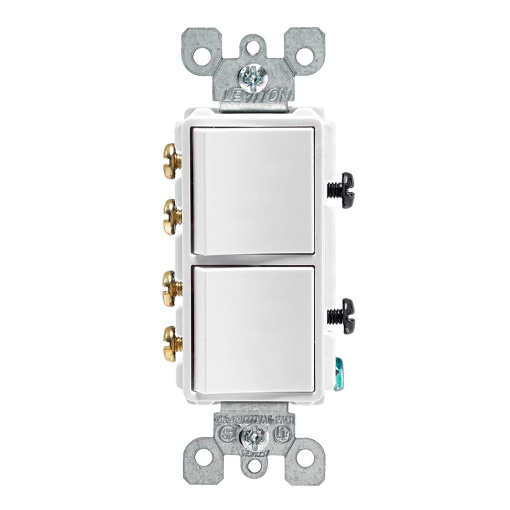 Interruptor simple 10A 250V con placa cien blanca - Leviton