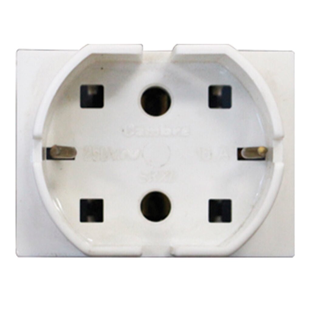 TOMA SCHUKO 16A L/T 250V CUELLO LARGO BLANCO – Electro Enchufe