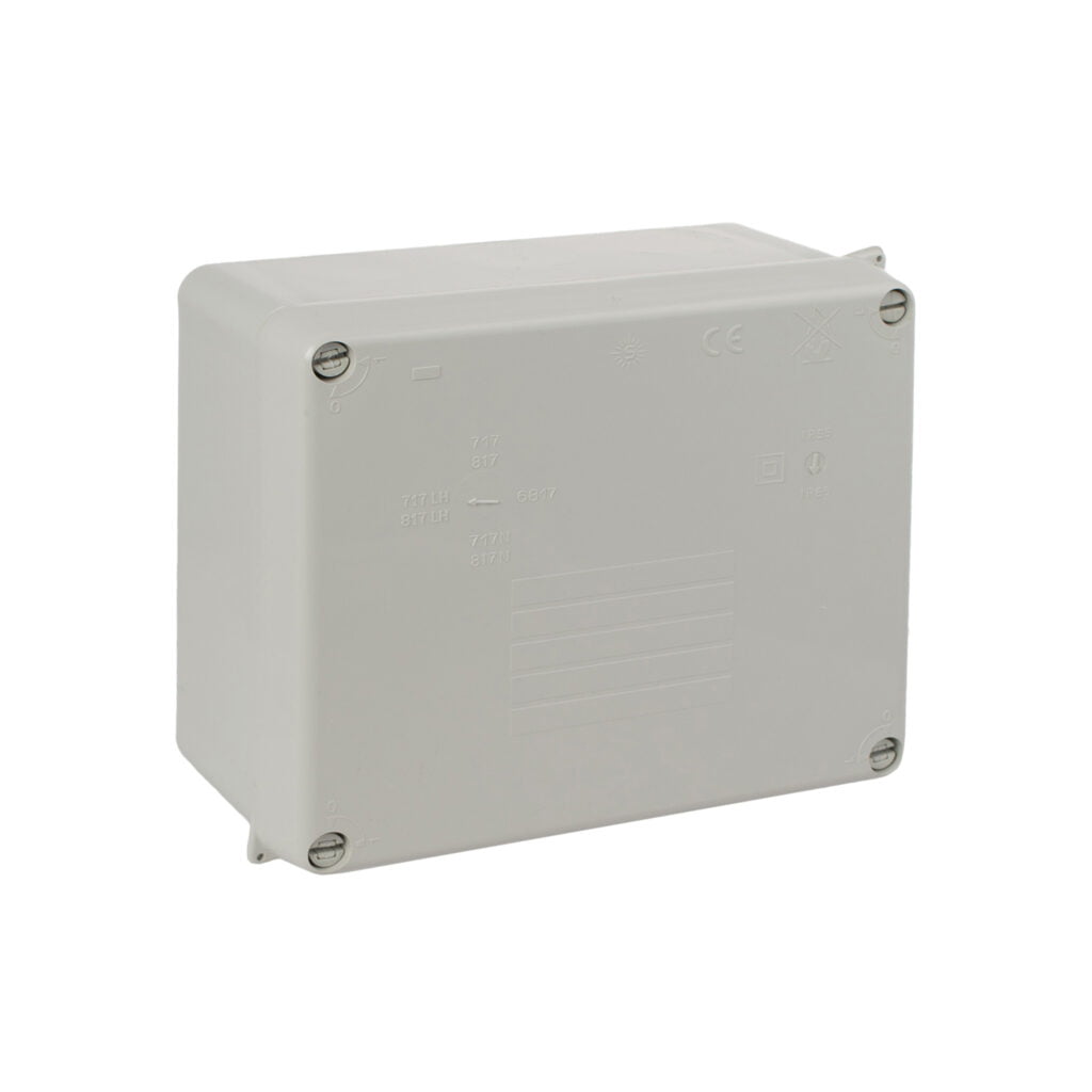 CAJA DE PASE RECTANGULAR SIN CONOS 160X135X70MM GRIS