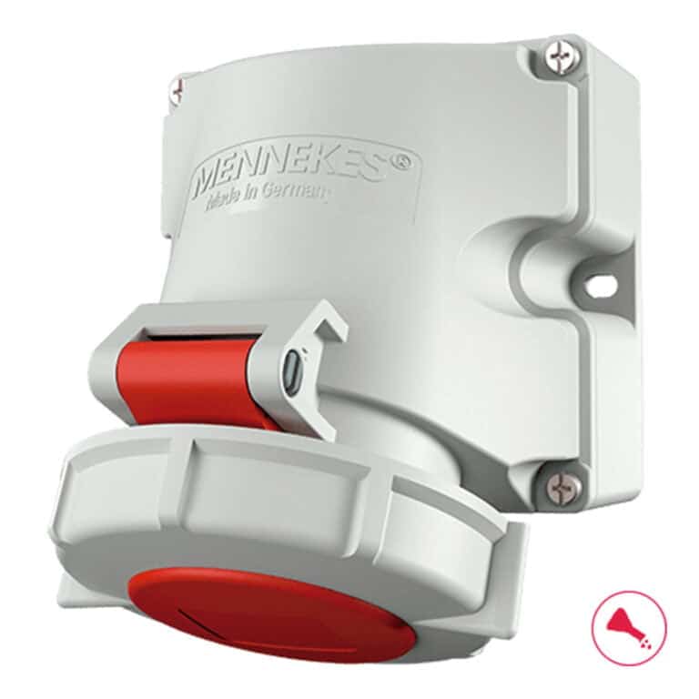 TOMA VISIBLE 16AMP 2P+T 415V ROJO 9H IP67