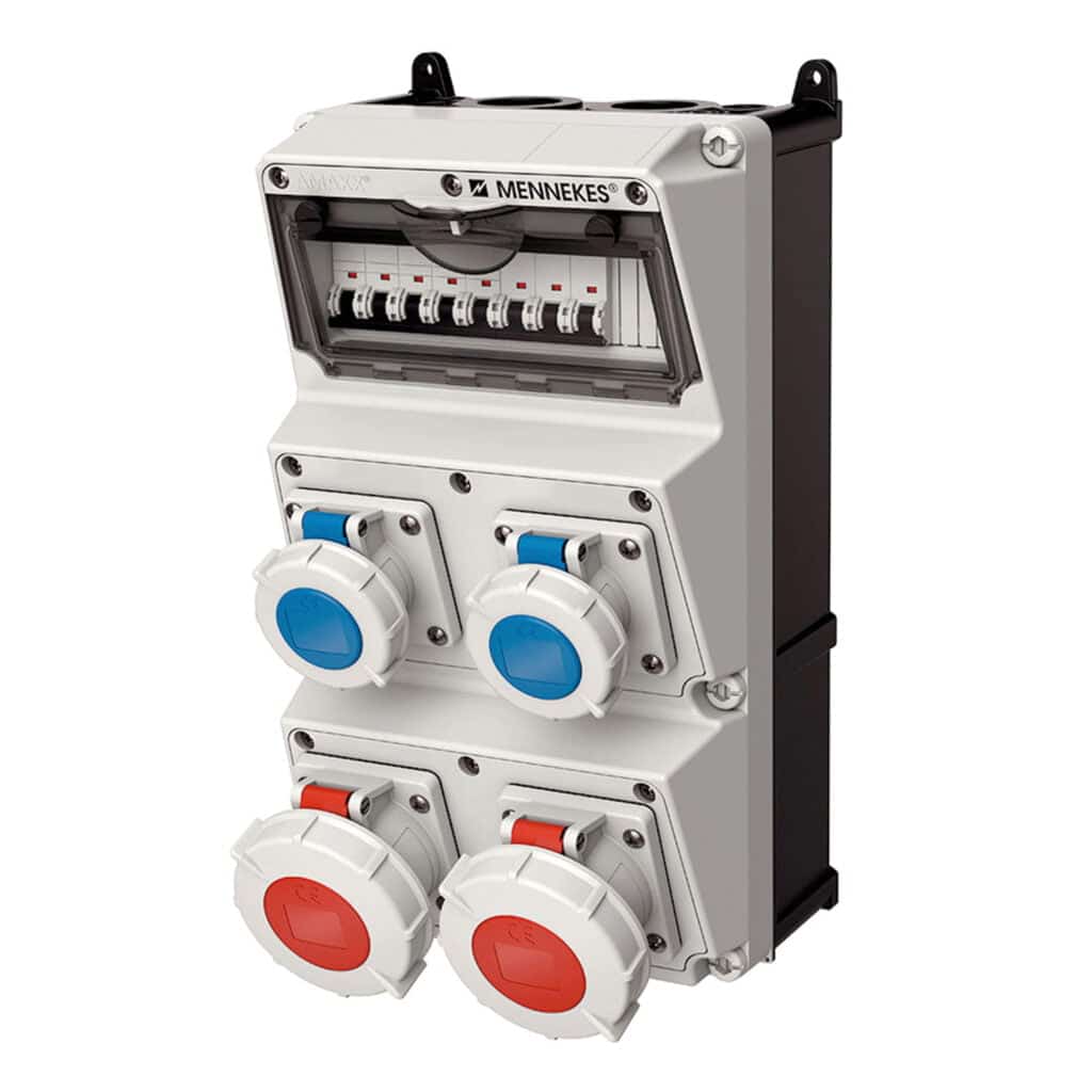 CAJA COMBINADA AMAXX IP67 2 TOMAS 32A 3P+T 415V 6H + 2 TOMAS 16A 2P+T ...