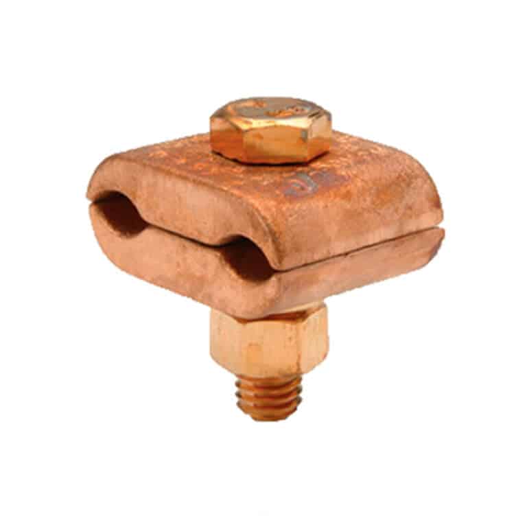 CONECTOR A TIERRA DOBLE P/ 2 CABLES 2/0 Sol.-250 kcmil, PERNO 1/2" UL