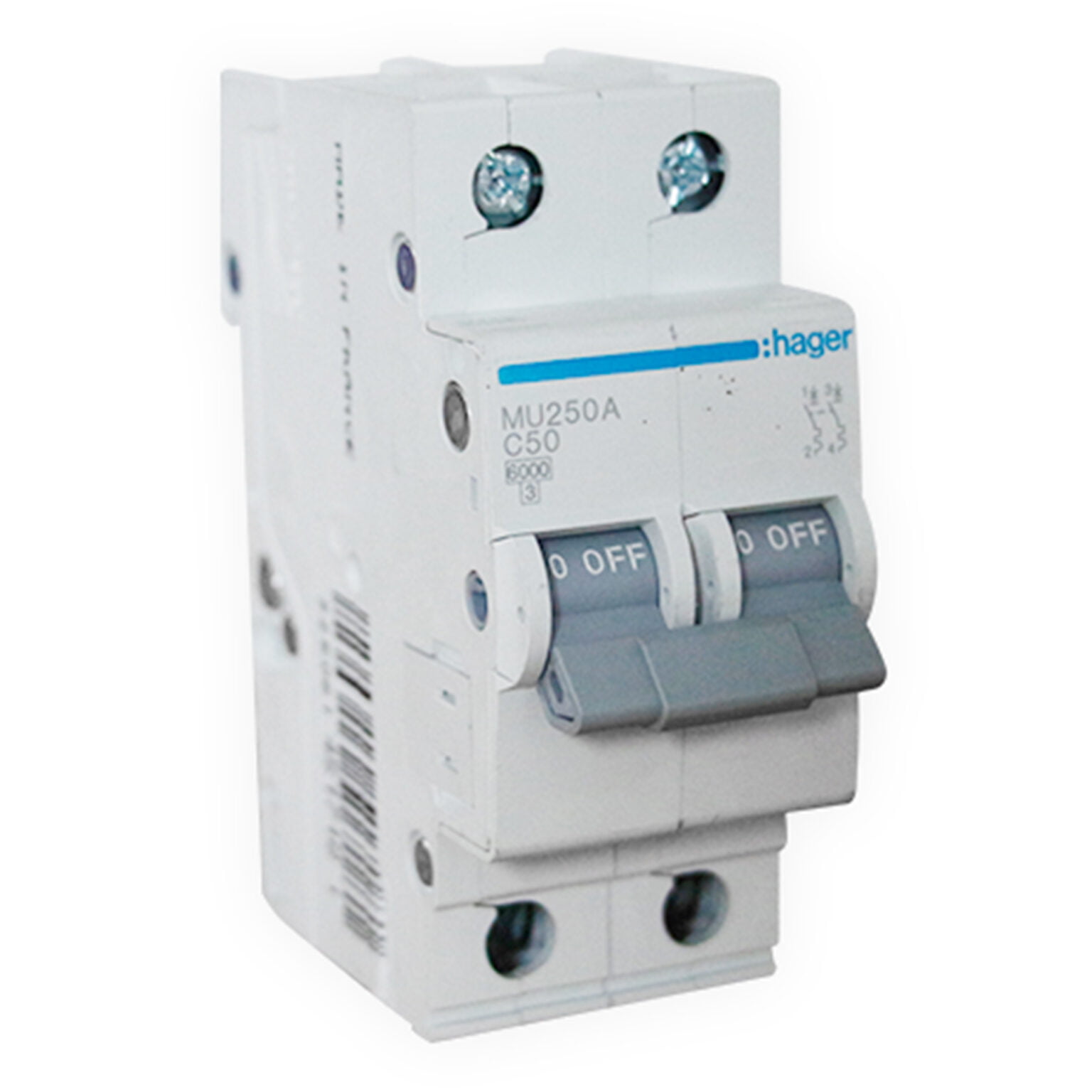 INTERRUPTOR TERMOMAGNETICO ITM 2X50A 6/10KA (230V/400V)