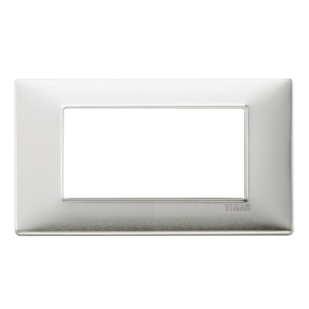 PLACA PLANA 4MOD ALUMINIO CEPILLADO,P/SOPORTE 14614