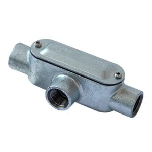 Caja condulet tipo T 1" Hierro maleable galvanizado con UL