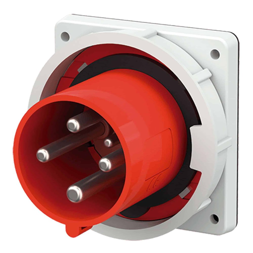 ENCHUFE EMPOTRABLE 63AMP 3P+T 415V ROJO 6H IP67