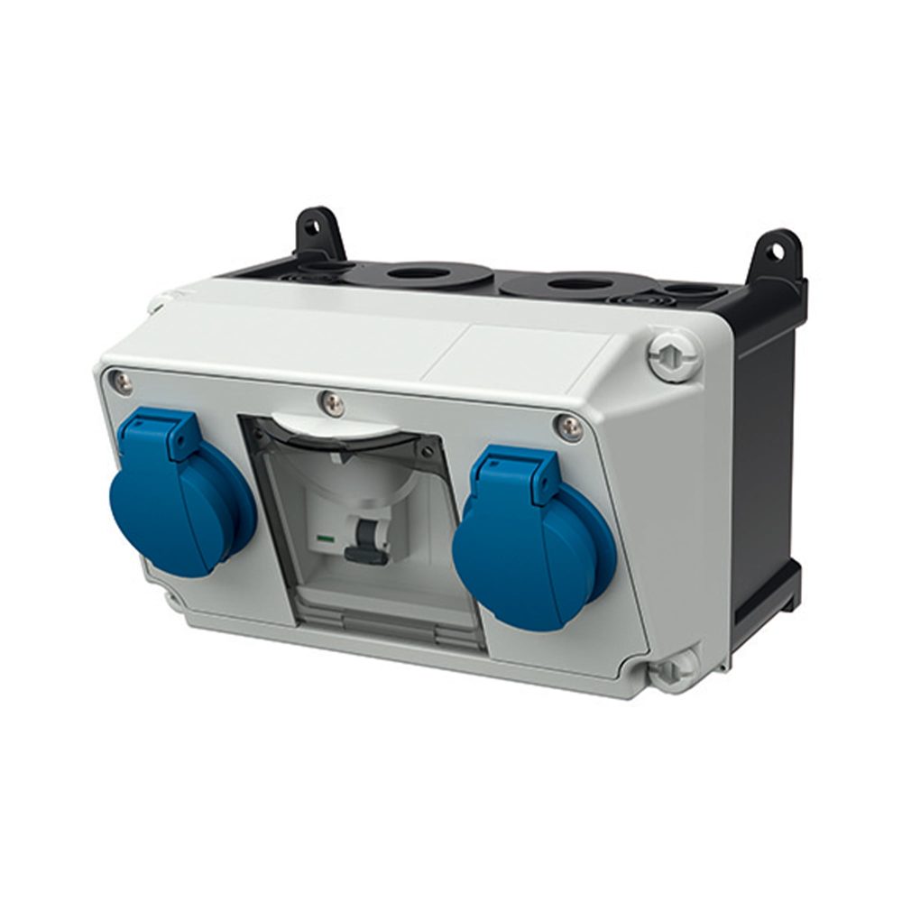 CAJA COMBINADA AMAXX IP44 2 TOMAS SCHUKO 16A 2P+T 250V C/INT ...