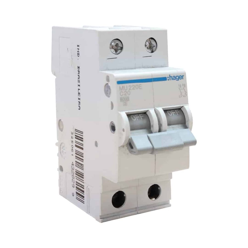 INT. AUTOM. TERMOMAGNETICO "C" 2X20 AMP. 10KA/230V - IEC 60898
